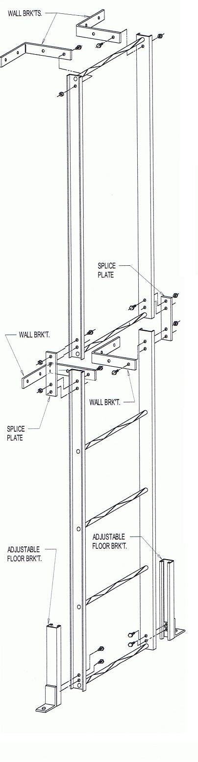 MODULAR PIT LADDER FOR 9-10 FOOT PIT DEPTH, OVERALL MEASURES 13-14 FEE ...